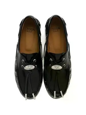 Toga Embellished Loafers - Black