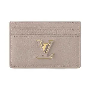 LOUIS VUITTON Capucines Card Holder 'galet Beige Taurillon Leather - Grey