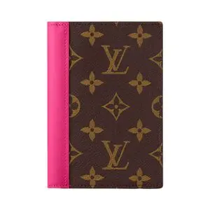 LOUIS VUITTON Passport Cover 'pondichery Pink/ Monogram Canvas - Brown