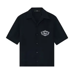 Amiri Chateau Crest Camp Shirt - Black
