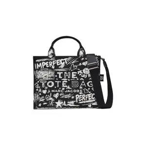 Marc Jacobs Punk Scribble Canvas Medium Tote Bag - Black