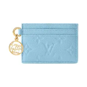LOUIS VUITTON Charms Card Holder 'grape Monogram Embossed Empreinte Cowhide Leather - Blue