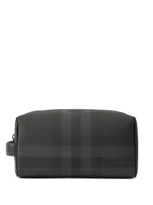 Burberry Check Travel Pouch - Grey