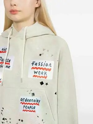 Mihara Yasuhiro Embellished Sticker Hoodie