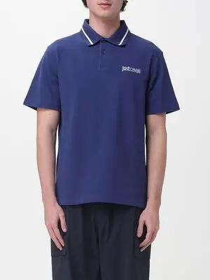 Just Cavalli Cotton Polo Shirt With Logo - Blue