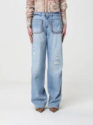 Just Cavalli Wide Leg Cotton Denim Jeans