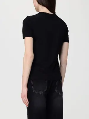 Just Cavalli Rhinestone Logo Cotton T-shirt - Black