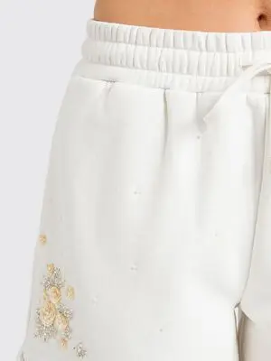 TWINSET White Embroidered Shorts