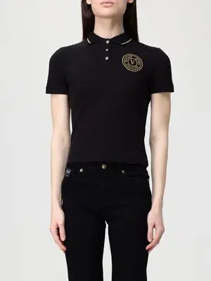 Versace Embroidered Logo Polo Shirt - Black