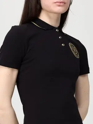 Versace Embroidered Logo Polo Shirt - Black