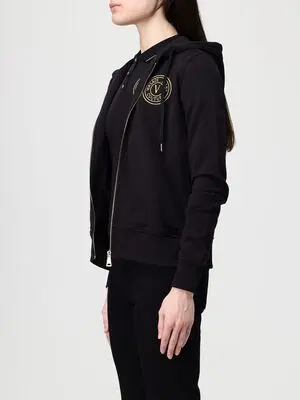 Versace Cotton Zip-up Hoodie With Logo Detail