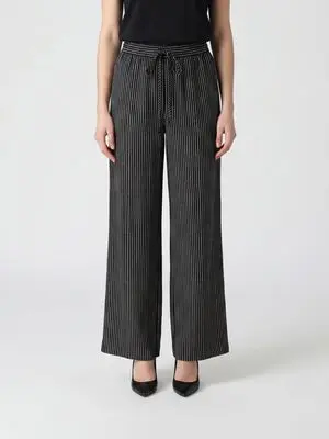 Max Mara Printed Silk Palazzo Trousers - Black
