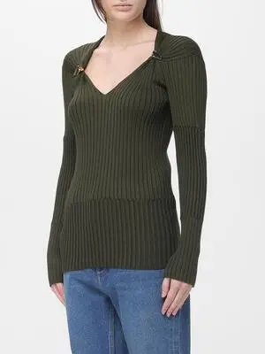 Bottega Veneta V-neck Sweater With Metal Plaques - Green