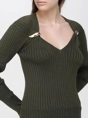 Bottega Veneta V-neck Sweater With Metal Plaques - Green