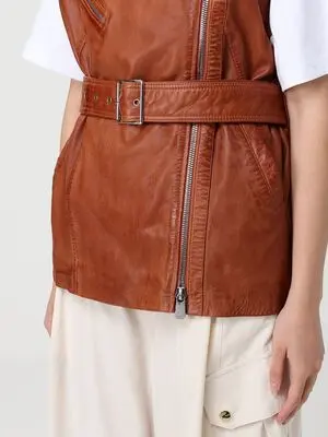 Pinko Leather Biker Waistcoat
