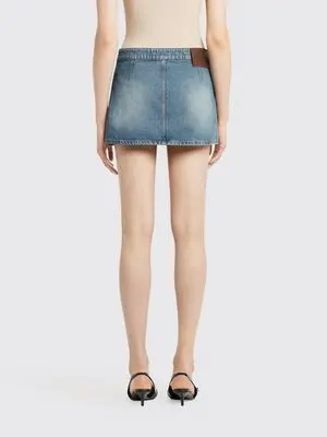 COURREGES Cotton Denim Mini Skirt - Blue