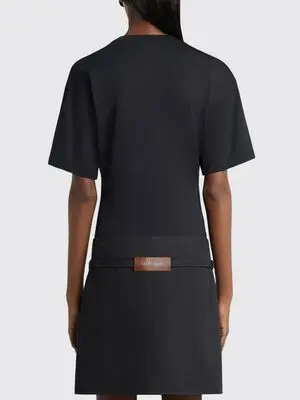 COURREGES Cotton T-shirt With Logo - Black
