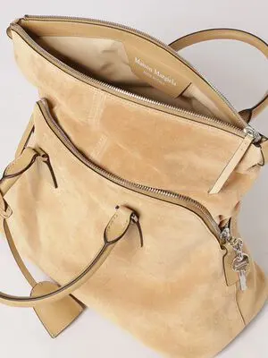 MAISON MARGIELA Suede Top Handle Bag - Camel