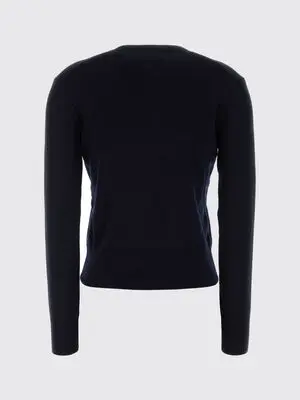 AMI Paris Wool Crew Neck Sweater With Embroidered Logo - Navy