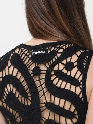 Pinko Crochet Sleeveless Top - Black