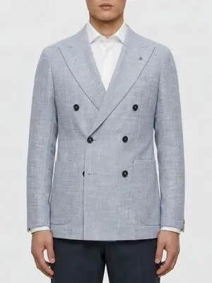 Tagliatore Double Breasted Jacket With Notch Lapels - Blue