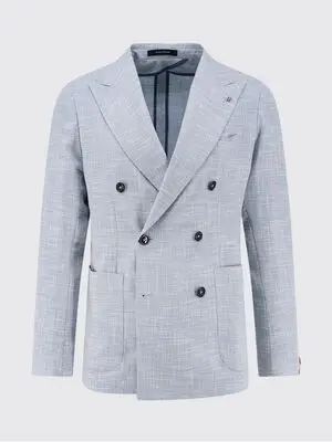 Tagliatore Double Breasted Jacket With Notch Lapels - Blue