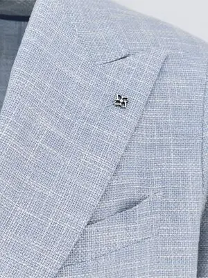 Tagliatore Double Breasted Jacket With Notch Lapels - Blue