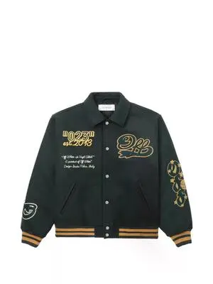 Off-White Embroidered Bomber Jacket - Green