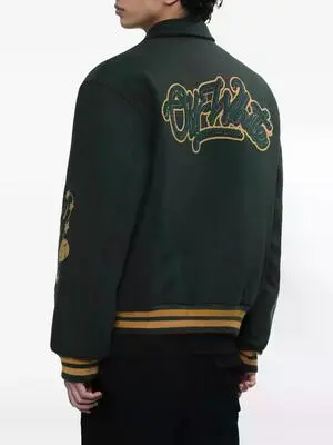 Off-White Embroidered Bomber Jacket - Green