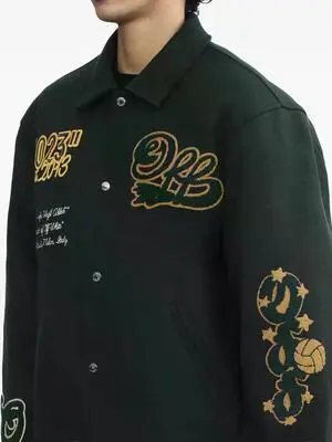 Off-White Embroidered Bomber Jacket - Green