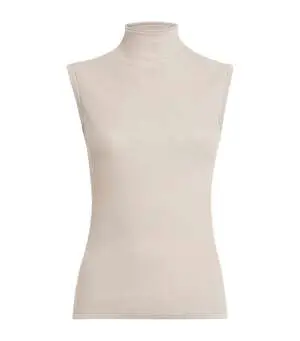 Colombo Silk High-neck Top - Grey