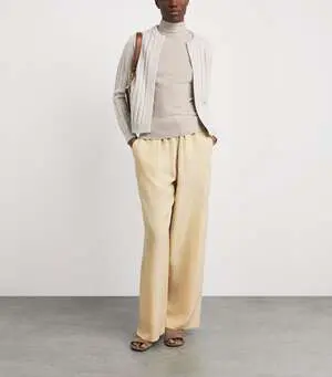 Colombo Silk High-neck Top - Grey