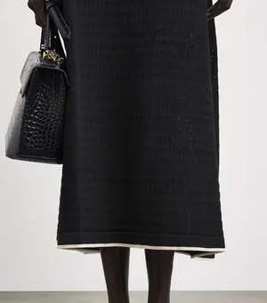Agnona Cotton Pointelle Midi Skirt