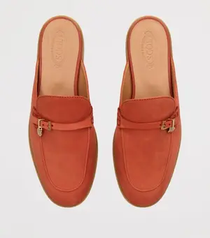 TOD'S Suede Slippers - Orange