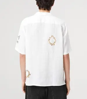 ALLSAINTS Linen Embroidered Deck Shirt