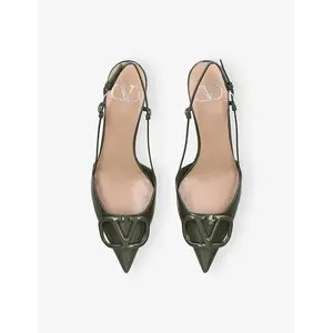 Valentino Garavani Vlogo Slingback Leather Courts - Grey