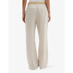 MALINA Yana Wide-leg Linen Trousers