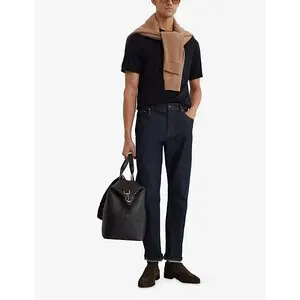 REISS Brook Raglan-sleeve Merino-wool T-shirt - Navy