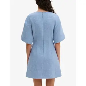 MALINA Rayna Short-sleeve Boucle Mini Dress
