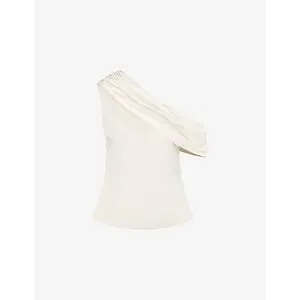MALINA Seleah Asymmetrical Satin Top