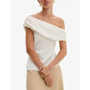 MALINA Seleah Asymmetrical Satin Top