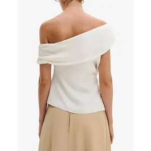 MALINA Seleah Asymmetrical Satin Top
