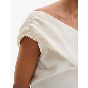 MALINA Seleah Asymmetrical Satin Top