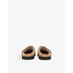 DUKE + DEXTER Winston Backless Suede Mules With Buckle Detail