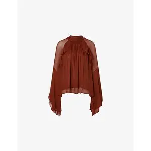 MALINA Therese Ruffled Chiffon Blouse