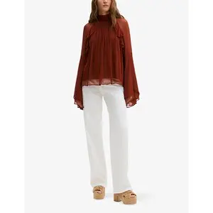 MALINA Therese Ruffled Chiffon Blouse