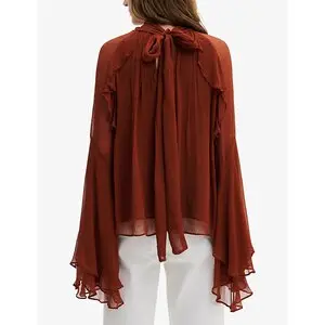 MALINA Therese Ruffled Chiffon Blouse