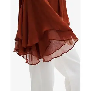 MALINA Therese Ruffled Chiffon Blouse
