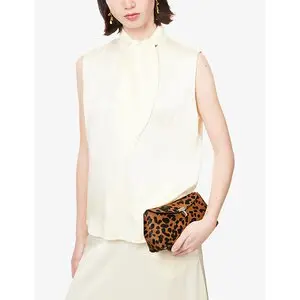 TOTEME T-lock Printed Leather Clutch Bag - Leopard