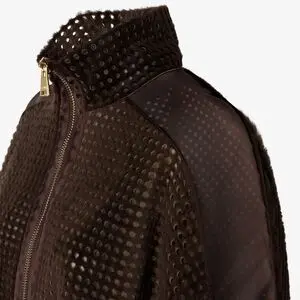 Fendi Shearling Jacket With Organza Inserts